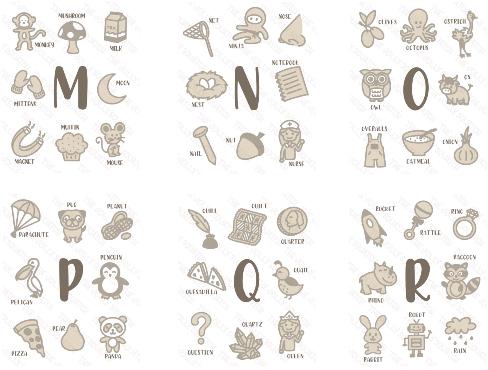 INSTANT DOWNLOAD Nursery Alphabet Letters and Pictures the Entire ...