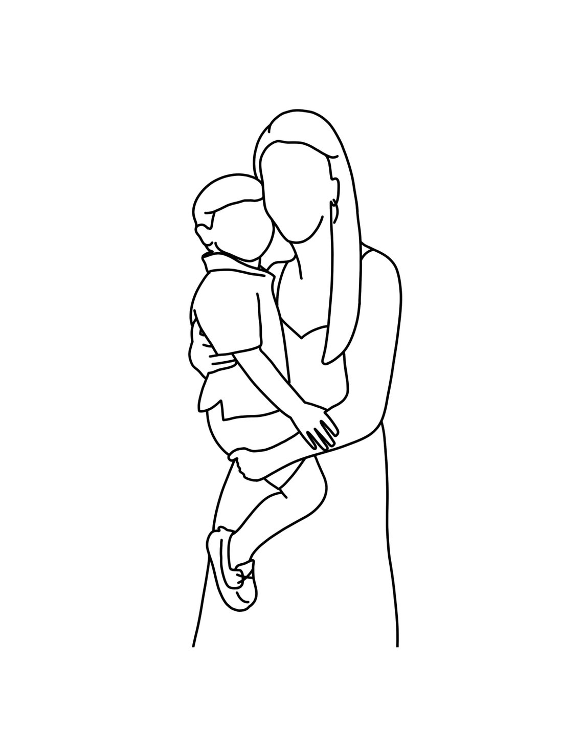 Personalized Portrait DIGITAL DOWNLOAD Custom Portrait Mommy and Me ...