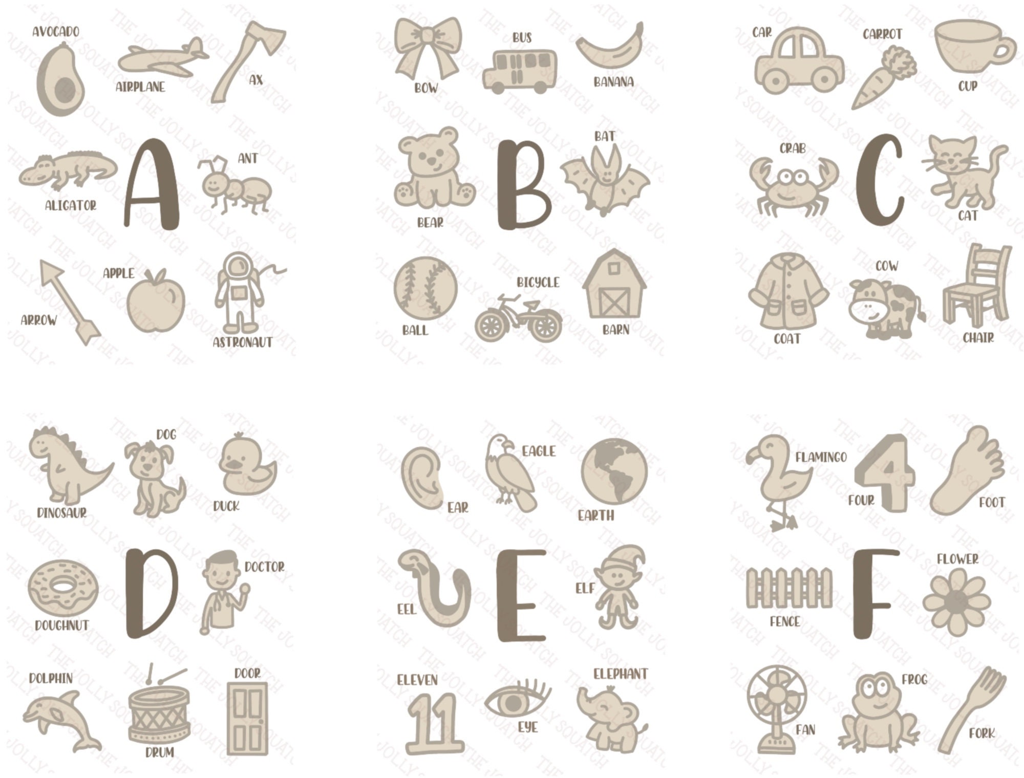 INSTANT DOWNLOAD Nursery Alphabet Letters and Pictures the Entire ...