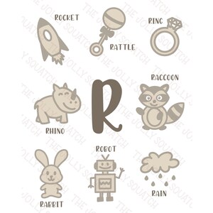 INSTANT DOWNLOAD Nursery Alphabet Letters and Pictures the Letter R - Etsy
