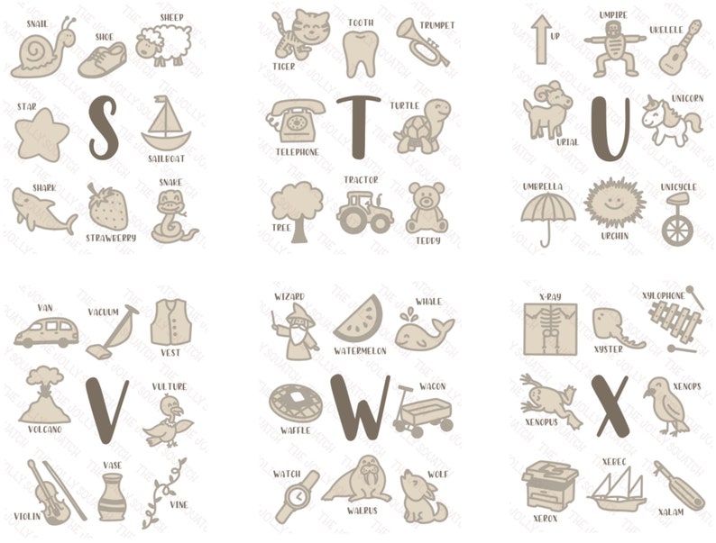 INSTANT DOWNLOAD Nursery Alphabet Letters and Pictures the Entire ...