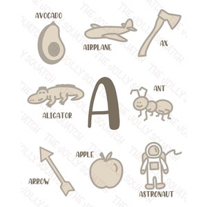 INSTANT DOWNLOAD Nursery Alphabet Letters and Pictures the Entire ...