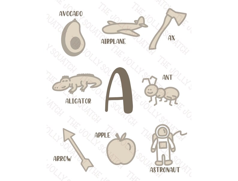 INSTANT DOWNLOAD Nursery Alphabet Letters and Pictures the Entire ...