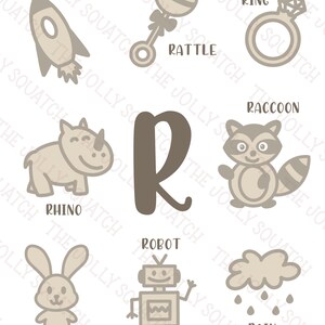 INSTANT DOWNLOAD Nursery Alphabet Letters and Pictures the Letter R - Etsy