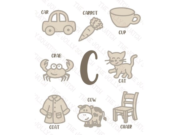 INSTANT DOWNLOAD Nursery Alphabet Letters and Pictures the | Etsy