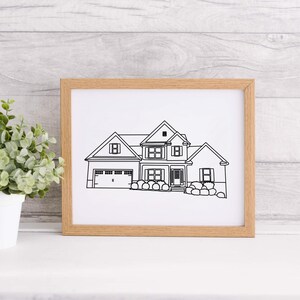 Custom Home Drawing DIGITAL DOWNLOAD Black and White - Etsy
