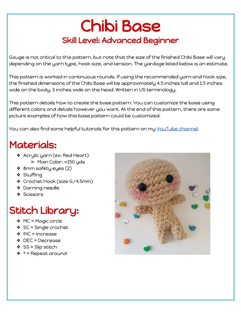 CROCHET PATTERN - Chibi Base - Etsy