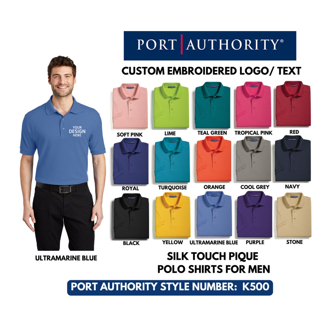 Port Authority Silk Touch Polo Shirt for Men Custom - Etsy