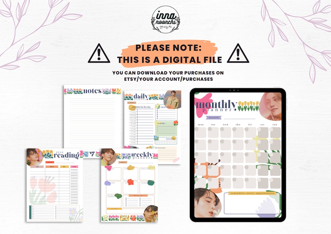 Seventeen 2023 Planner Bundle Kpop Set Aesthetic Calendar Tracker ...