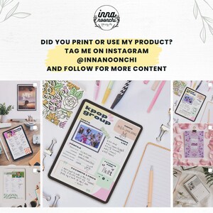 Kpop Journal Tracker Planner Bundle Set Aesthetic Digital/printable ...