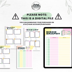 Kpop Journal Tracker Planner Bundle Set Aesthetic Digital/printable ...