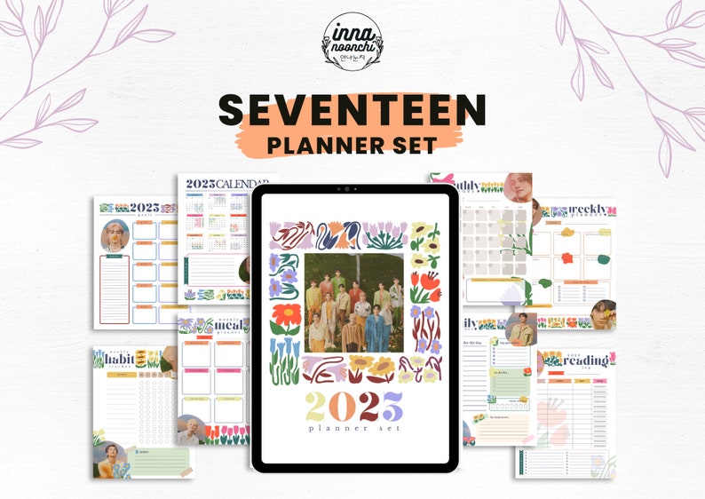 Seventeen 2023 Planner Bundle Kpop Set Aesthetic Calendar Tracker ...