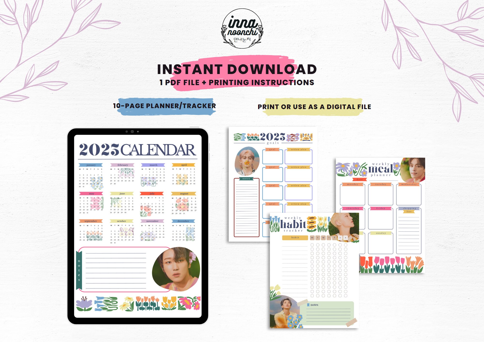Seventeen 2023 Planner Bundle Kpop Set Aesthetic Calendar Tracker ...