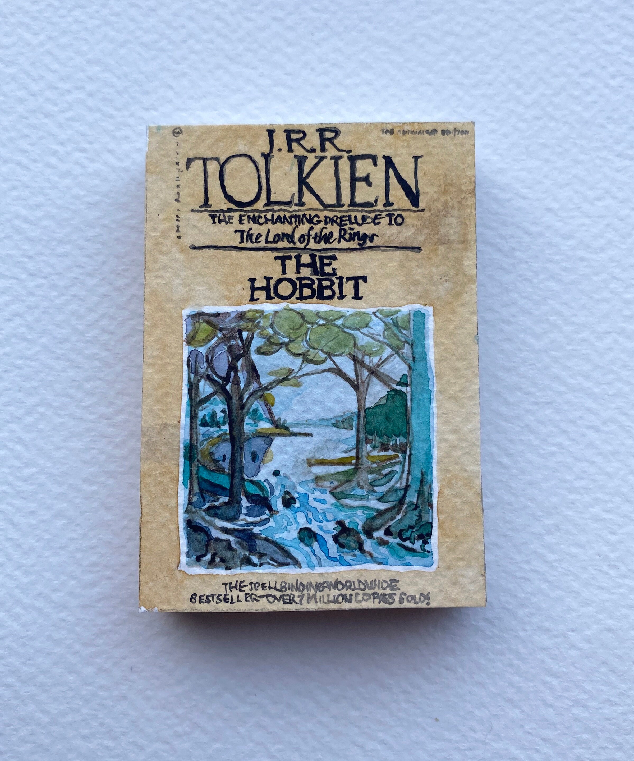 A Tiny Painting of the Cover of the Hobbit by JRR Tolkein - Etsy