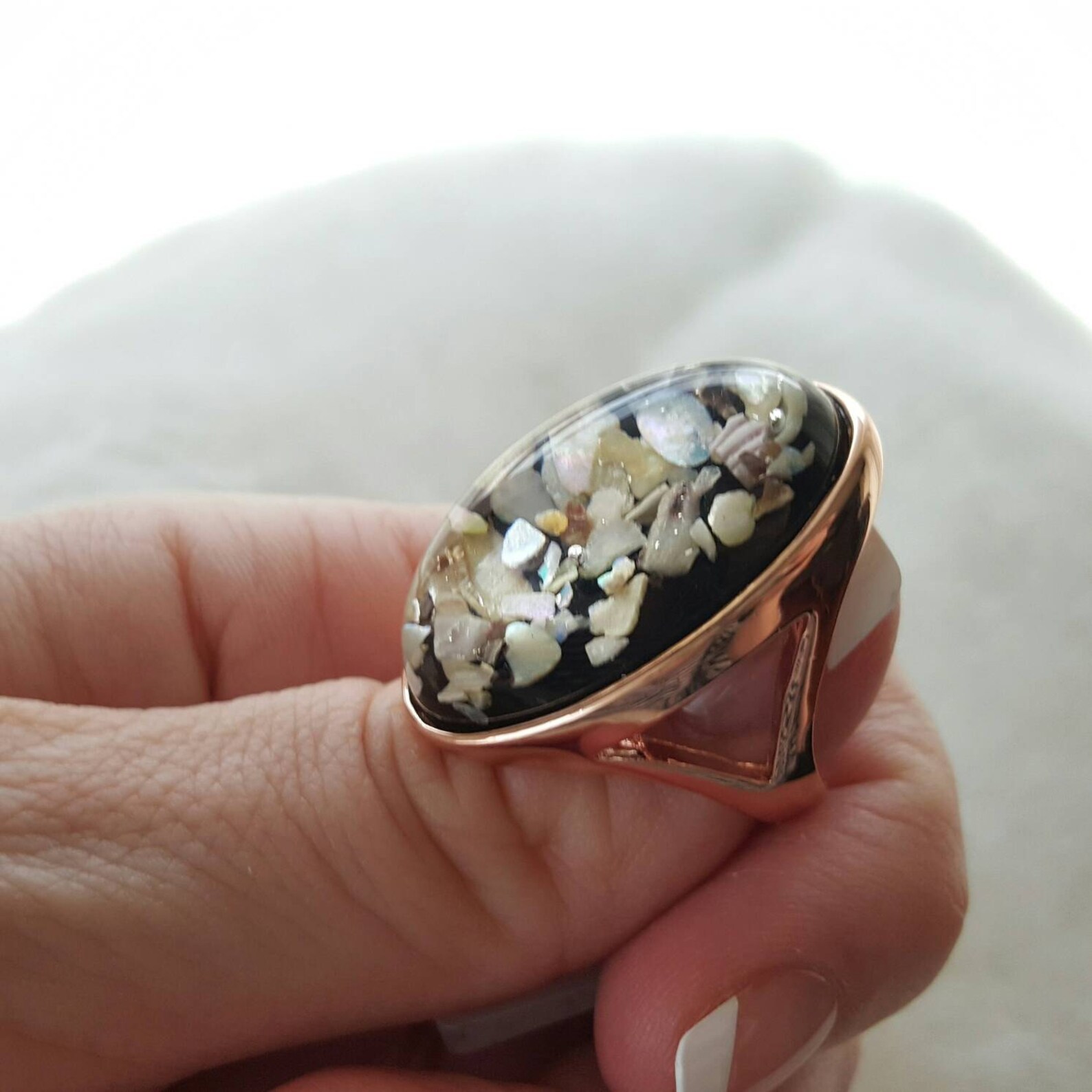 Shell Ring Boho Jewelry Seashell Ring Oyster Shell Jewelry, Statement ...