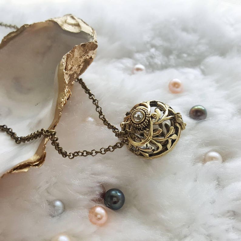 Pearl Cage Necklace Gift for Her Loose Pearls Open an | Etsy