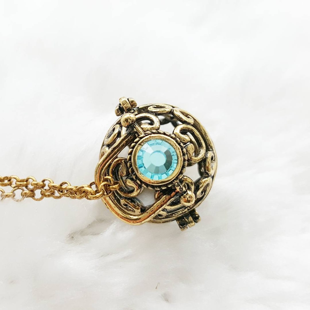 Princess Jasmine Pearl Cage Necklace Disney Turquoise Zircon Jewelry ...
