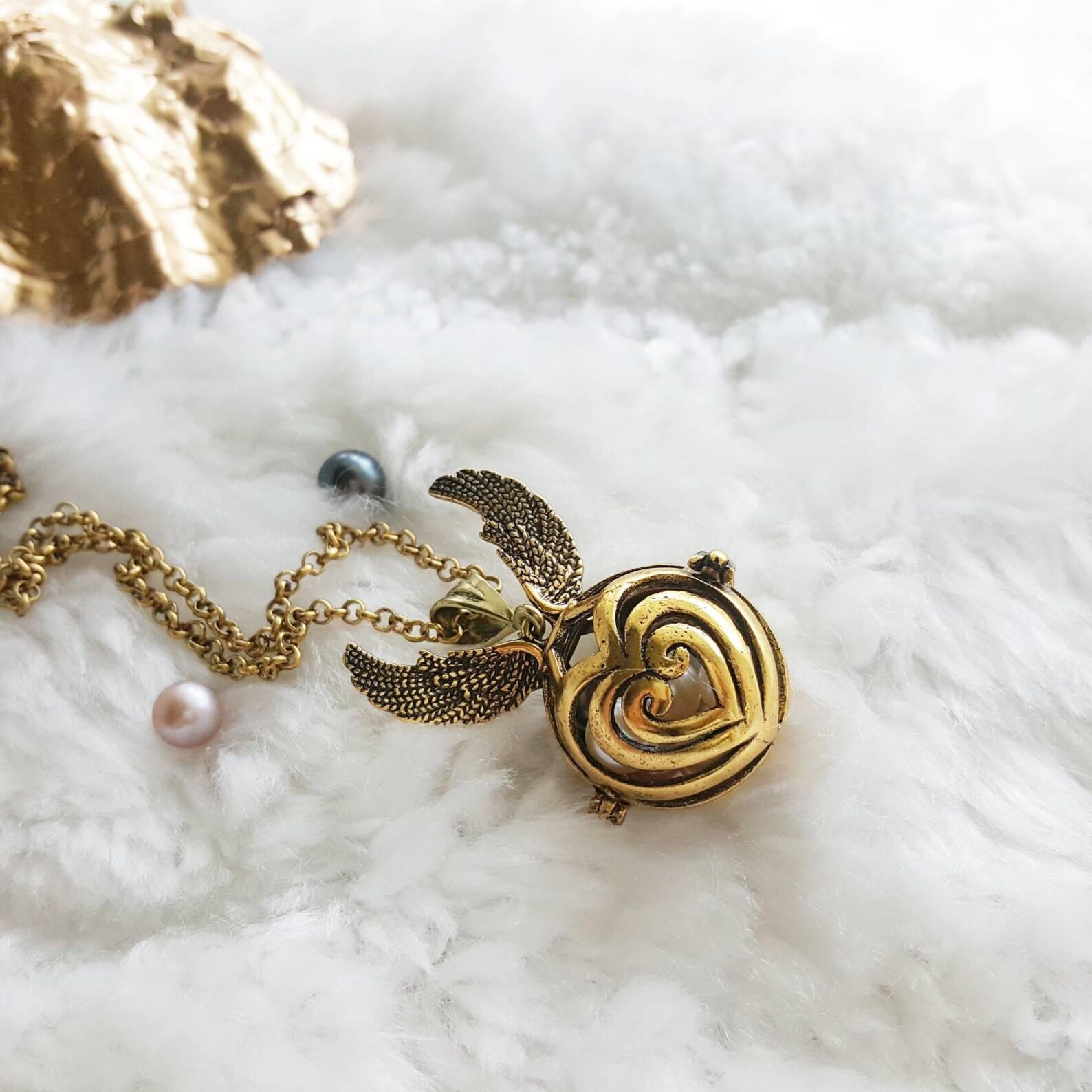 Harry Potter Inspired Snitch Antique Silver Pearl Cage, Open an Oyster ...