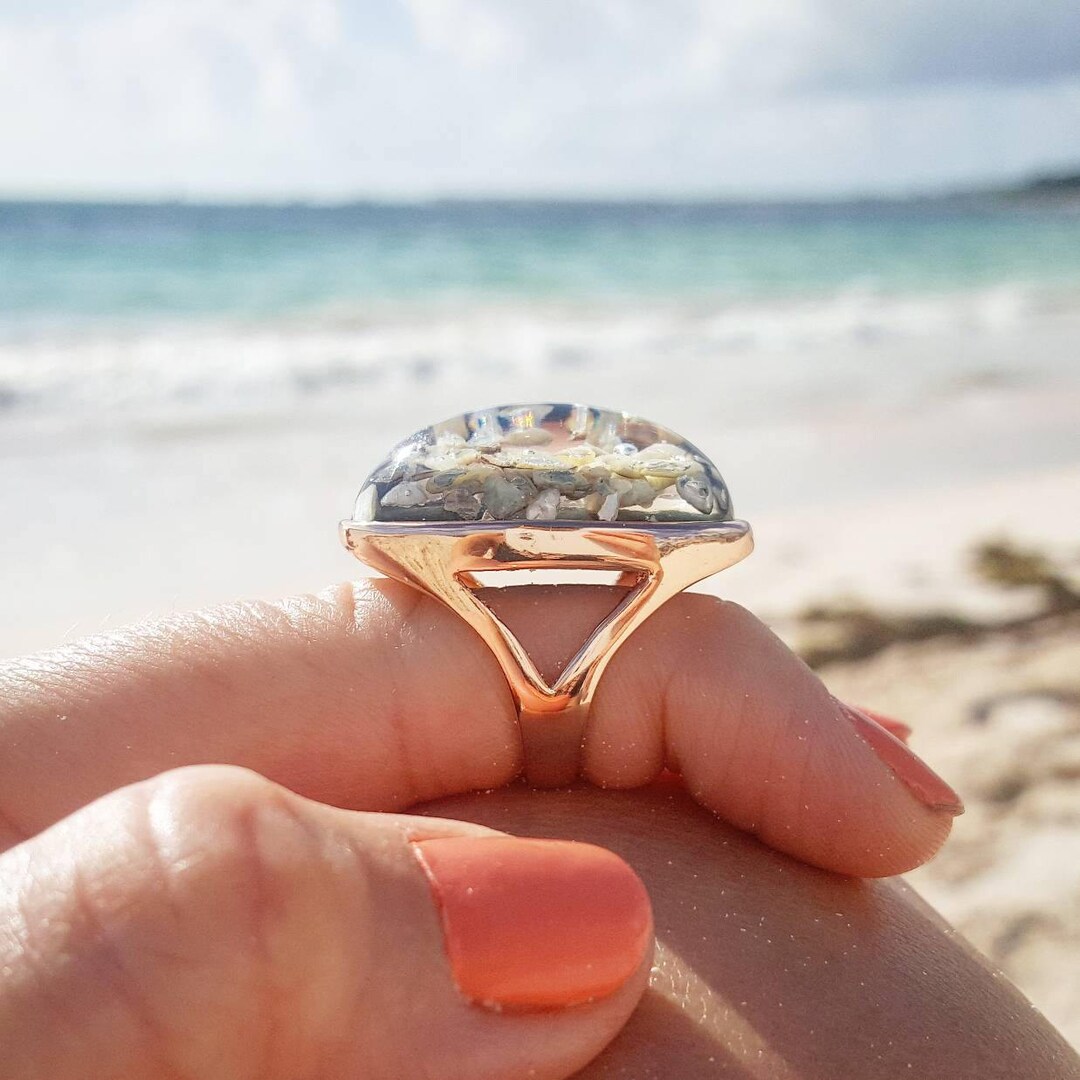 Shell Ring, Cocktail Shell Ring, Nautical Ring, Boho Ring, Rose Gold ...