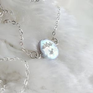 Engraved Pearl Initial Necklace, Bridal Shower Wedding Gift, Laser ...