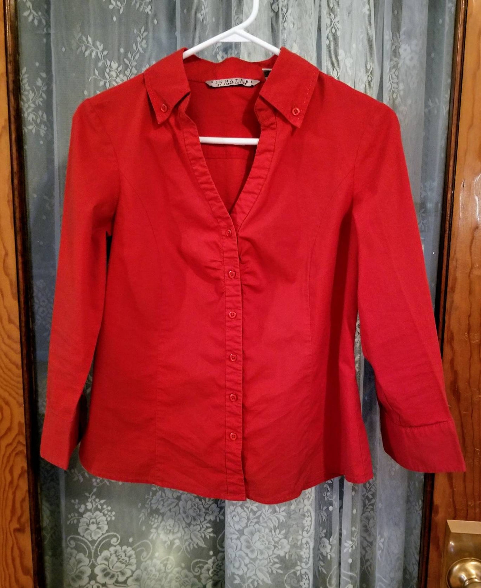 Red Button up Blouse - Etsy