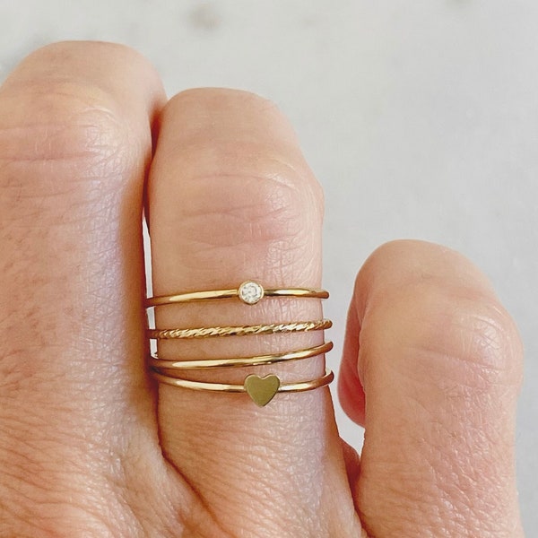 Dainty Heart Ring - Etsy