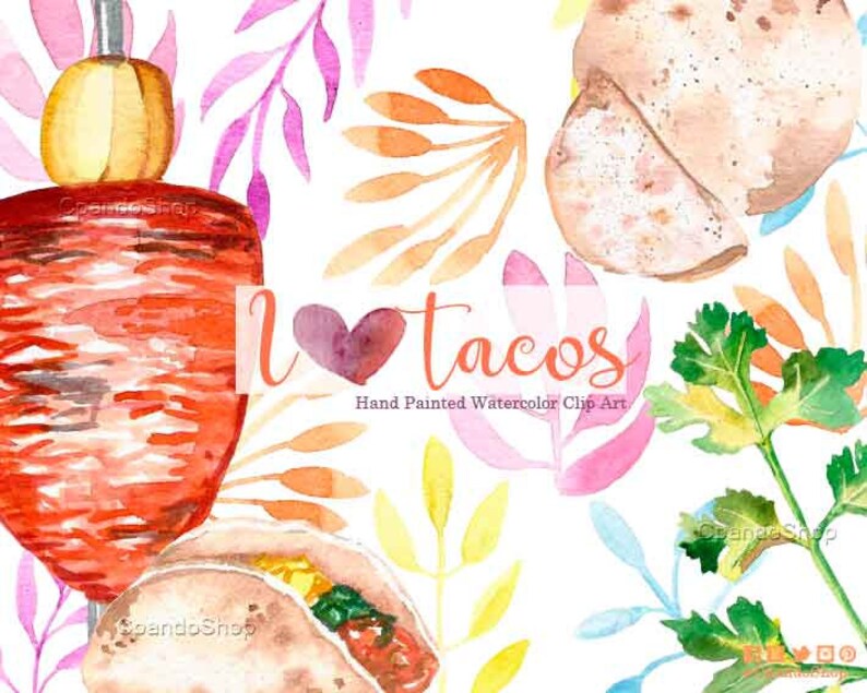 Taco Clipart Taco Clip Art Mexican Food Clipart Mexican Fiesta - Etsy