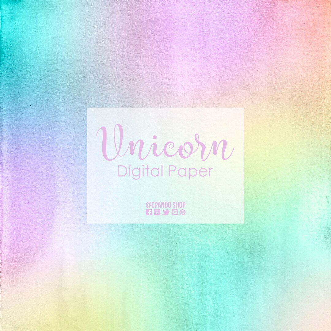 Unicorn Watercolor Texture Pastel Rainbow Watercolor Digital Paper ...
