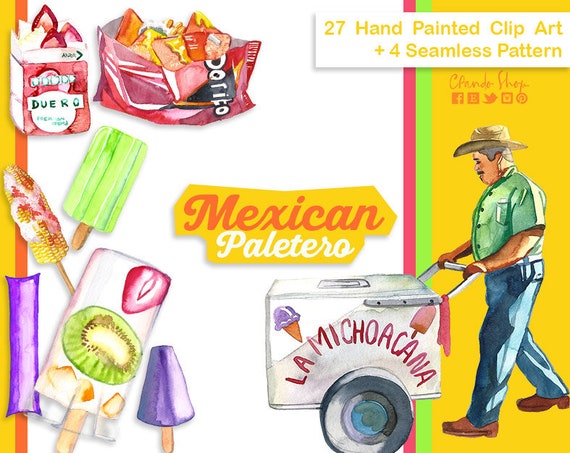 Mexican Paletero Mexican Food Clip Art Mexican Ice Cream - Etsy