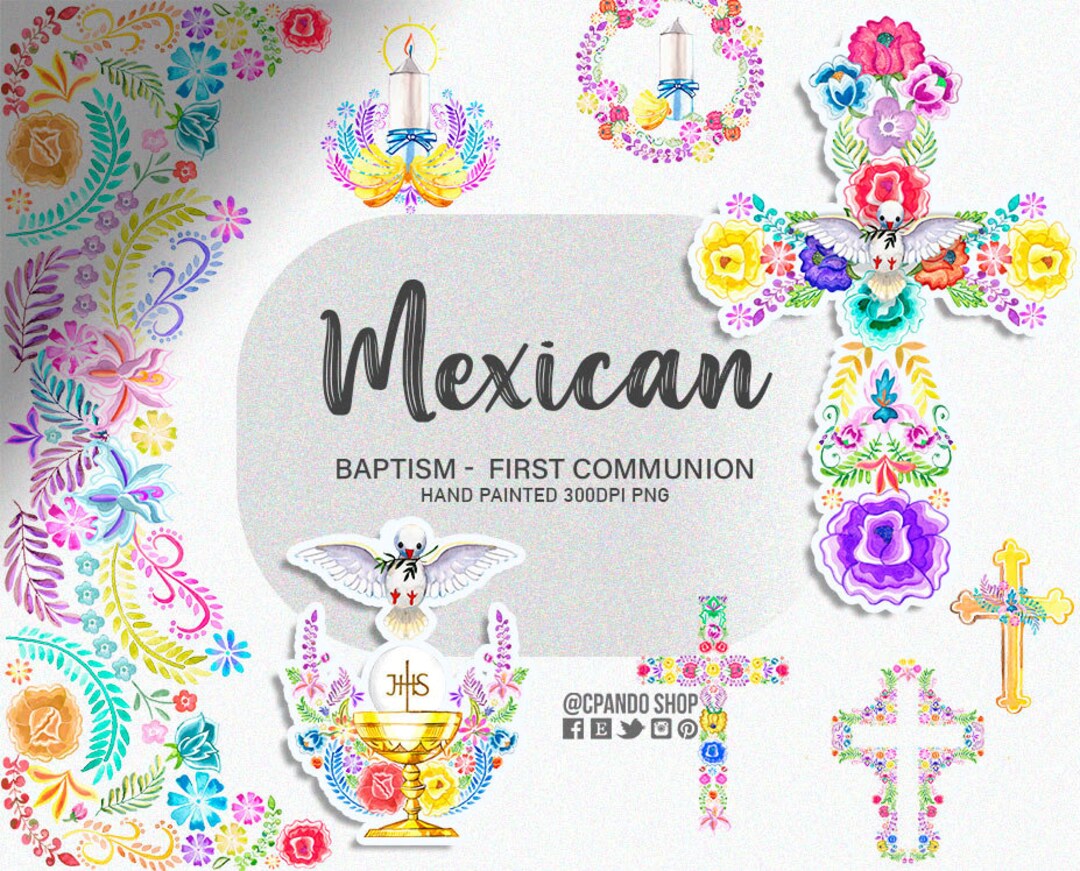 Baptism Mexican Invitation - First Mexican Communion - Baptism Party ...