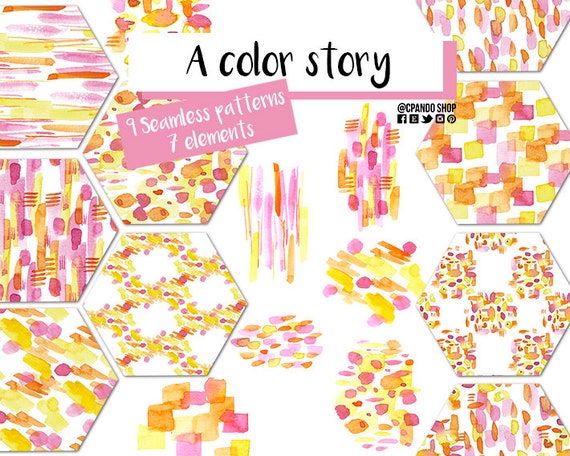 A Color Story Seamless Patterns Digital Papers and - Etsy