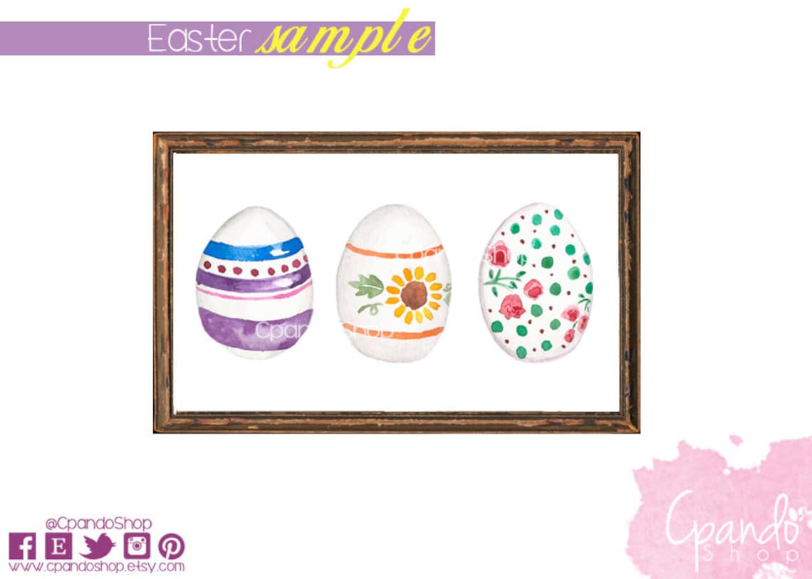 11 Easter Watercolor Clip Art (11 Png Images With Transparent ...