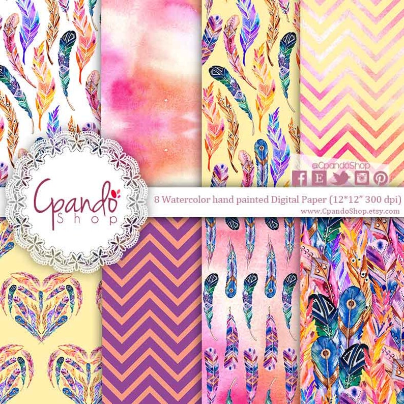 Tribal Digital Paper: Tribal Patterns Include | Etsy