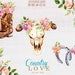 Country Love Hand Draw Watercolor Clip Art Invitation Clipart, Rustic ...