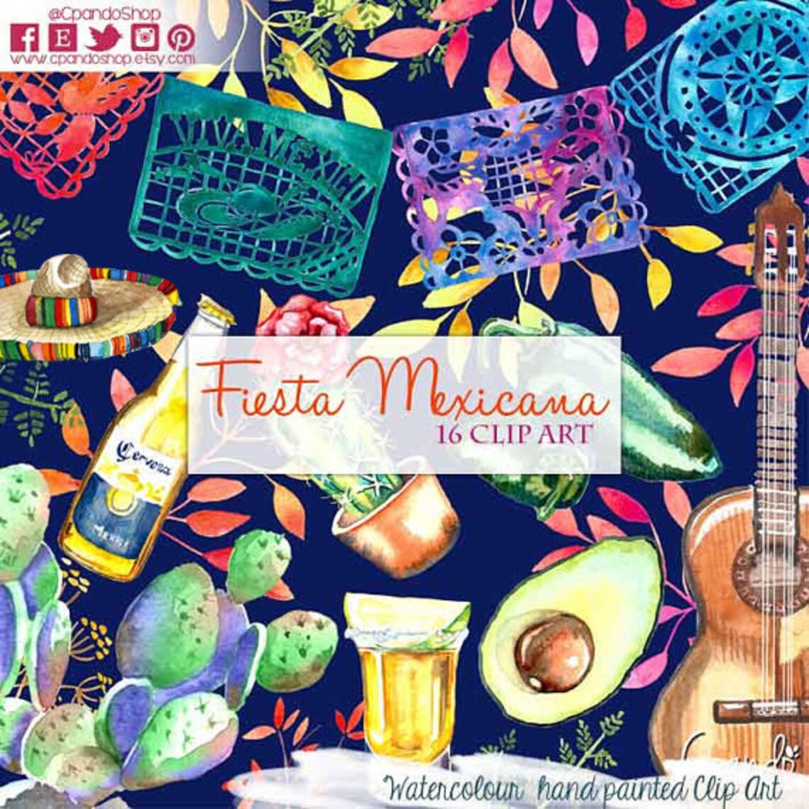 Fiesta mexicana clipart México fiesta independencia Mexico | Etsy