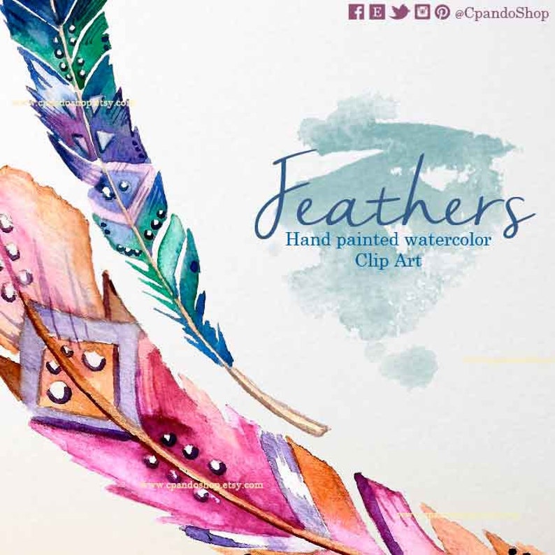Tribal Feathers Clipart Bird Feather Clip Art Cardmaking | Etsy