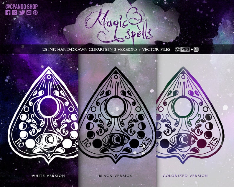 Magic & Spells Hand Drawn Clip Art and Digital Paper - Etsy
