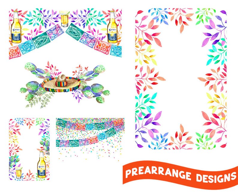 Fiesta Cute Digital Clipart, Spanish Mexican Clipart, Mexican Graphics ...