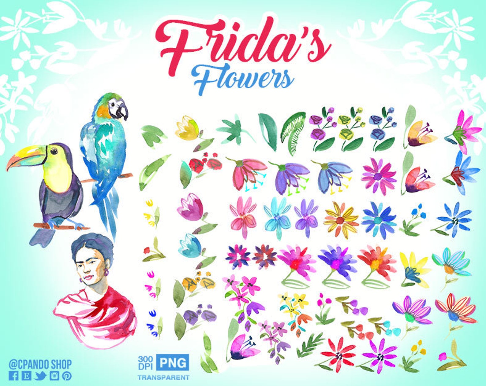Flores de Frida Kahlo flores mexicanas para fiesta mexicana 5 | Etsy México