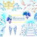 Heaven and Angel's Wings, Watercolor Clipart, Heaven, Clouds, Doves ...