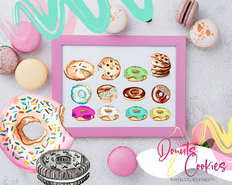 Desserts Bundle Ice Cream Doughnuts Macaroons Cupcakes - Etsy