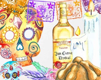 Sugar Skull Clipart / Day of the Dead / Halloween Clipart / - Etsy