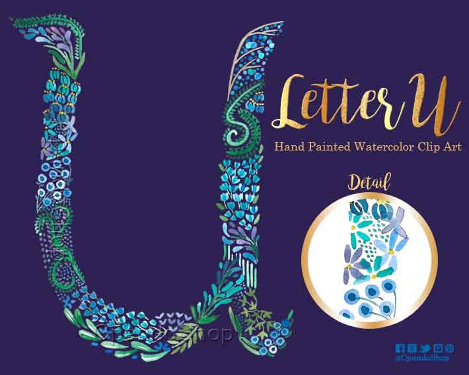 Calligraphy Alphabet Letter U Clip Art U Letter U Initial - Etsy
