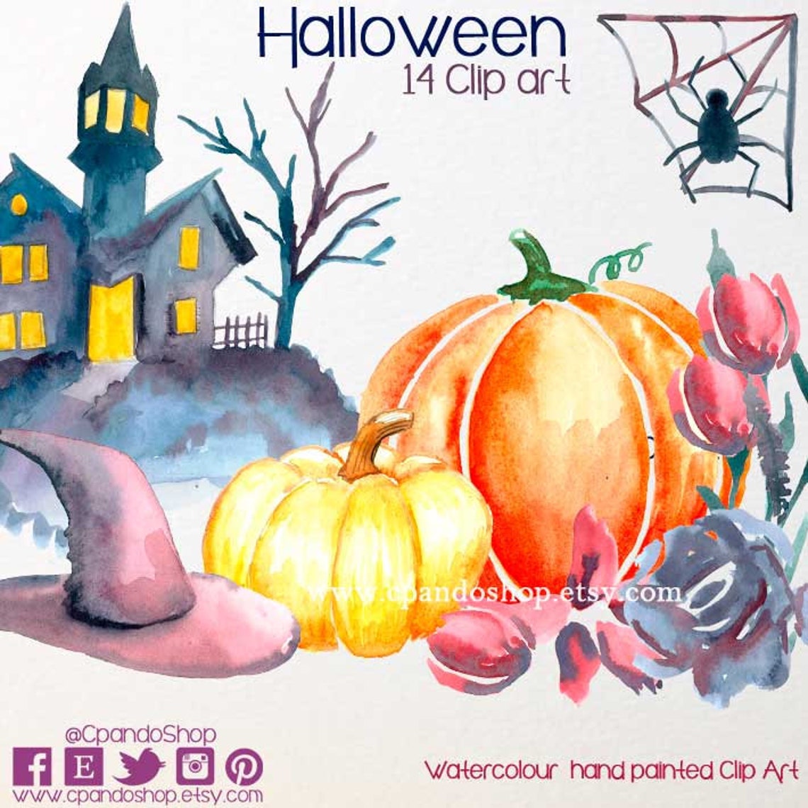 Halloween Digital Clipart Halloween Clipart Trick or Treat | Etsy
