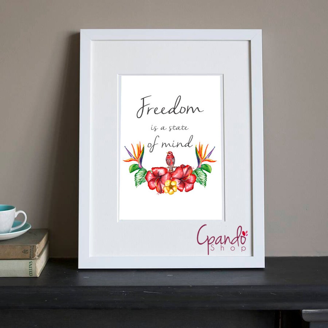 Printable Poster Quote: Freedom is a State of Mind - Etsy