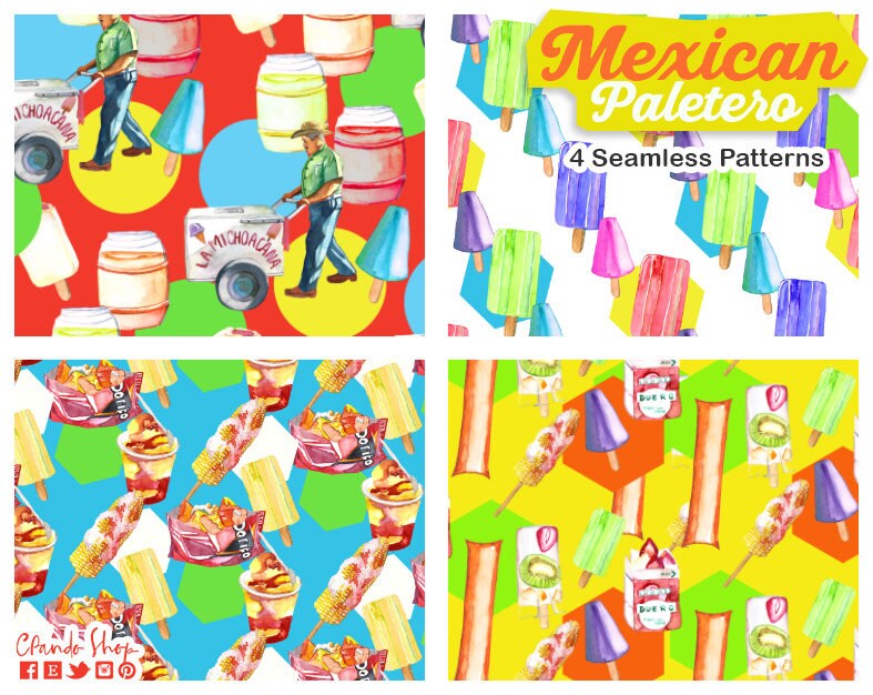 Mexican Paletero Mexican Food Clip Art Mexican Ice Cream | Etsy
