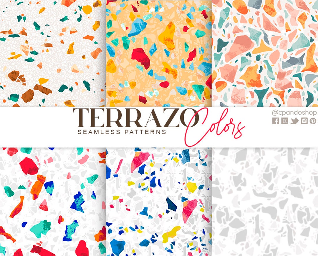 Terrazzo Seamless Digital Paper - Abstract Digital Papers - Terrazzo ...