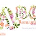 Floral Alphabet Clipart, Letters Clipart Watercolor Flowers Alphabet ...