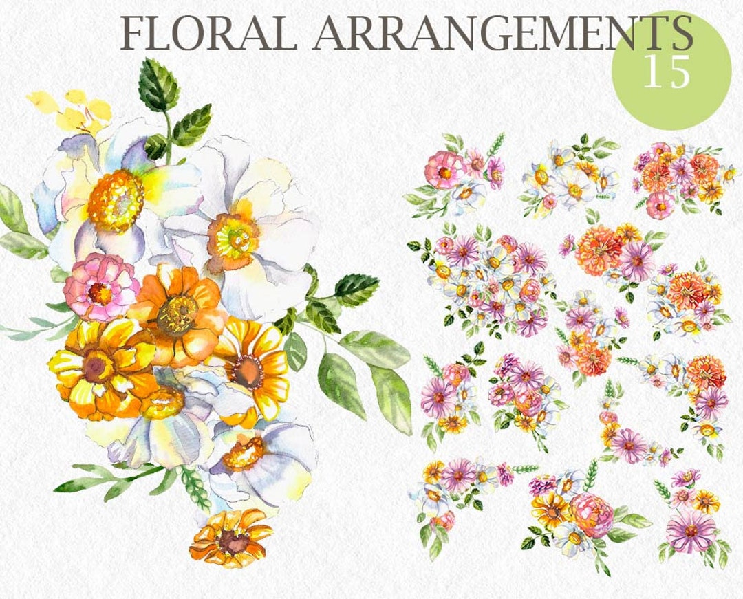 Flora Floral DESIGN KIT Bouquet and Separate Elements PNG Floral ...