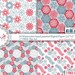Red and Blue Christmas Digital Paper, Winter Watercolor Digital Peper ...